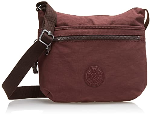 Kipling Womens WomenÂ’s Arto Crossbody Bag, Lightweight Everyday Purse, Casual Nylon Shoulder Bag, Mahogany, 11.5 L x 10.25 H 1.5 D US