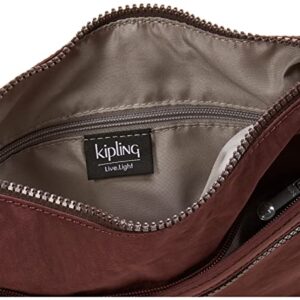 Kipling Womens WomenÂ’s Arto Crossbody Bag, Lightweight Everyday Purse, Casual Nylon Shoulder Bag, Mahogany, 11.5 L x 10.25 H 1.5 D US