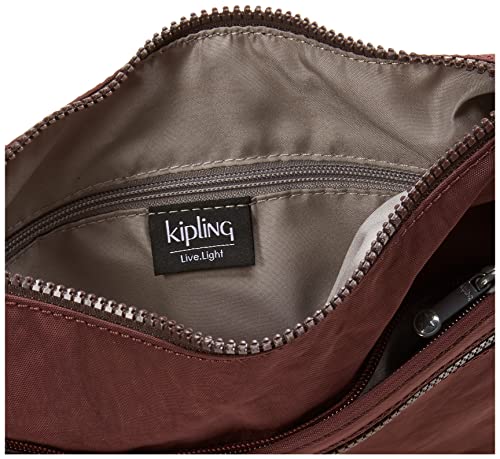 Kipling Womens WomenÂ’s Arto Crossbody Bag, Lightweight Everyday Purse, Casual Nylon Shoulder Bag, Mahogany, 11.5 L x 10.25 H 1.5 D US