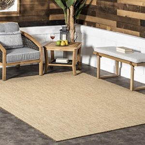 nuloom easy-jute nakia solid indoor/outdoor area rug, 9′ 6″ x 12′, natural