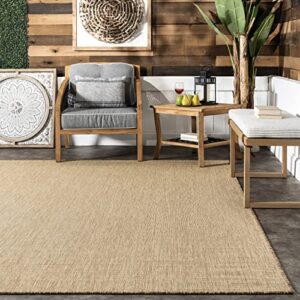 nuLOOM Easy-Jute Nakia Solid Indoor/Outdoor Area Rug, 9' 6" x 12', Natural