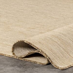 nuLOOM Easy-Jute Nakia Solid Indoor/Outdoor Area Rug, 9' 6" x 12', Natural