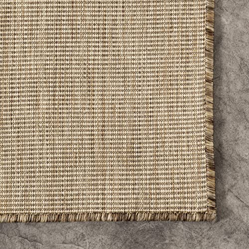 nuLOOM Easy-Jute Nakia Solid Indoor/Outdoor Area Rug, 9' 6" x 12', Natural