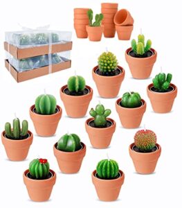 12pcs cactus tealight candles bridal shower gifts boho mexican party decorations succulent candle mini tea light baby shower favors novelty fiesta terrarium plant candles bulk