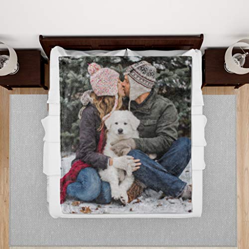 Personalized Throw Blanket in Full Color, Custom Blankets with Photos, Blankets Soft for Souvenirs and Gifts for Fathers,Family, Baby, Children (one)