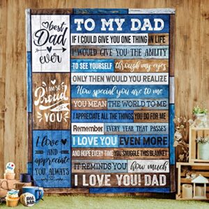 Dad Birthday Gifts for Dad from Daughter Son Best Christmas Dad Gifts Soft Throw Blanket Valentines Day Birthday Gifts for Dad for Bedding Sofa(Dad Gifts, 50 x 60 Inch)