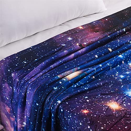 Goodbath Space Throw Blanket, Galaxy Universe Star Fleece Blanket for Sofa Couch Chairs, 60 x 50 Inch, Colorful