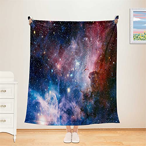 Goodbath Space Throw Blanket, Galaxy Universe Star Fleece Blanket for Sofa Couch Chairs, 60 x 50 Inch, Colorful