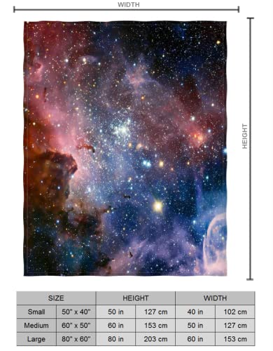 Goodbath Space Throw Blanket, Galaxy Universe Star Fleece Blanket for Sofa Couch Chairs, 60 x 50 Inch, Colorful