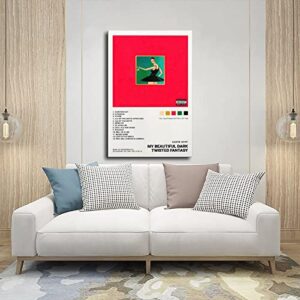 BAICHU Kanye Poster West My Beautiful Dark Twisted Fantasy Album Cover Poster Canvas Poster Bedroom Decor Sports Landscape Office Room Decor Gift Unframe:12x18inch(30x45cm)