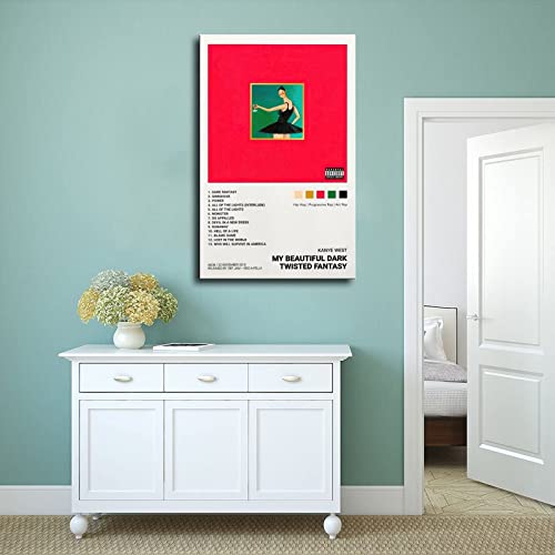 BAICHU Kanye Poster West My Beautiful Dark Twisted Fantasy Album Cover Poster Canvas Poster Bedroom Decor Sports Landscape Office Room Decor Gift Unframe:12x18inch(30x45cm)