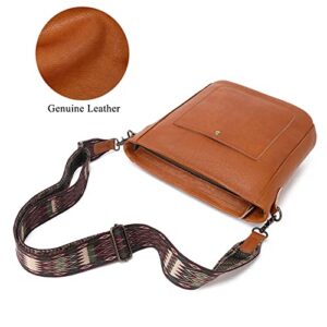 G-FAVOR Leather Crossbody Bag Leather Handbag for Women Brown Vegan Leather Designer Purse Shoulder Zipper Bag for Women