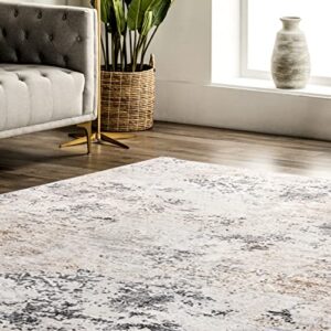 nuLOOM Danae Abstract Machine Washable Area Rug, 8' x 10', Ivory