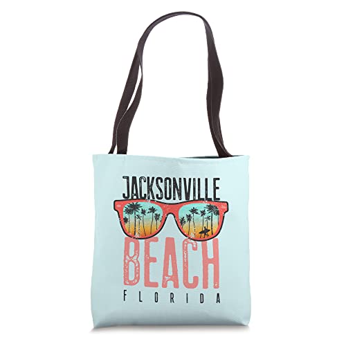 Jacksonville Beach Florida Sunset Retro Surf Jacksonville Tote Bag