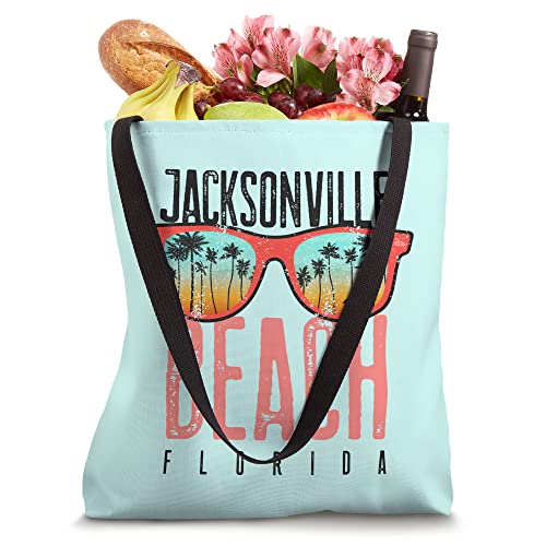 Jacksonville Beach Florida Sunset Retro Surf Jacksonville Tote Bag