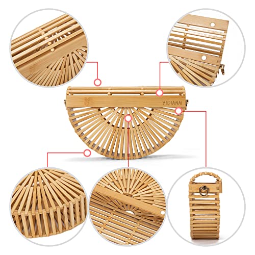 Women's Bamboo Clutches Fashion Tasteful Basket Bags Handmade Trendy Style Tote Bag