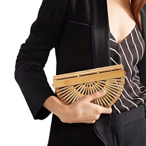 Women's Bamboo Clutches Fashion Tasteful Basket Bags Handmade Trendy Style Tote Bag