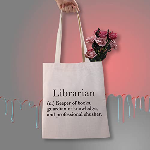 BDPWSS Librarian Tote Bag For Women School Librarian Gift Librarian Appreciation Gift Librarian Definition Gift (Keeper of books TG)