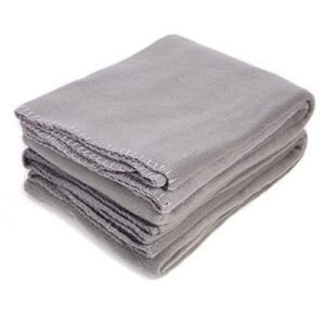 pasanfo 50x60 Inch Cozy Soft Fleece Throw Blanket (Pack of 2, Grey Color)