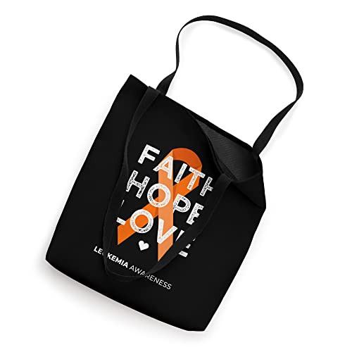 Leukemia Faith Hope Love Orange Ribbon Leukemia Awareness Tote Bag