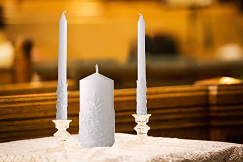 Unity Candles for Wedding Ceremony Set, Wedding Accessories for Reception Ceremony - Wedding Gifts - Candle Sets - 5.5 Inch Pillar and Two 9.8 Inch Tapers