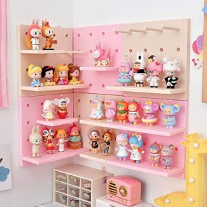 JHTPSLR DIY Shelves for Wall 8.7 inch Cute Kawaii Wall Storage Racks and Shelving No Drill No Damage Shelf Rack Multi-Layer Easy Assembling for Teen Girls Room Bedroom Dorm Balcony (Pink)