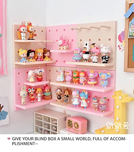 JHTPSLR DIY Shelves for Wall 8.7 inch Cute Kawaii Wall Storage Racks and Shelving No Drill No Damage Shelf Rack Multi-Layer Easy Assembling for Teen Girls Room Bedroom Dorm Balcony (Pink)