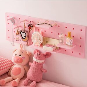 JHTPSLR DIY Shelves for Wall 8.7 inch Cute Kawaii Wall Storage Racks and Shelving No Drill No Damage Shelf Rack Multi-Layer Easy Assembling for Teen Girls Room Bedroom Dorm Balcony (Pink)