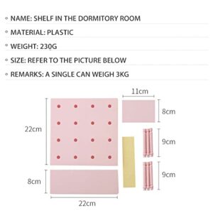 JHTPSLR DIY Shelves for Wall 8.7 inch Cute Kawaii Wall Storage Racks and Shelving No Drill No Damage Shelf Rack Multi-Layer Easy Assembling for Teen Girls Room Bedroom Dorm Balcony (Pink)