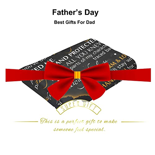 Fathers Gifts Day, Gifts for Dad from Daughter & Son, Warm Soft Double-Side Flannel Throw Blankets, Birthday Gift for Dad, Letter Blanket to Stepfather Fit for Sofa Bedroom, 50" x 60"