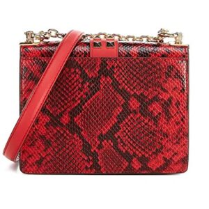 Greenwich Small Studded Snake Embossed Leather Crossbody Bag