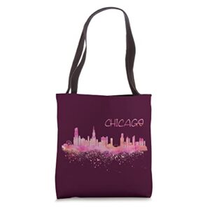 chicago skyline tote bag