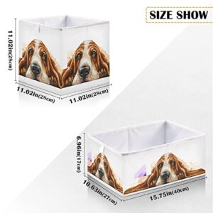 Basset Hound Storage Basket Storage Bin Rectangular Collapsible Toy Boxs Clothes Toys Bin Organizer for Home Toys Clothes Kids