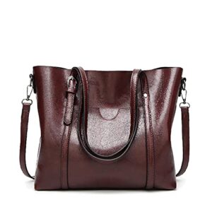 PU Leather Bags for Women Business Purse Large School Bag Ladies Coffee Tote