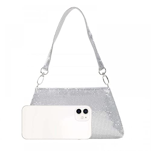 Simcat Clutch Bag for Women Evening Purses with Sequins Handbag for Wedding Party Cocktail Clutches Purse Silver