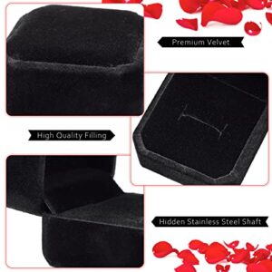 Laumoi 36 Pcs Velvet Ring Box for Wedding Ceremony Engagement Ring Box Jewelry Boxes Packaging Display Ring Case Earring Storage Holder for Proposal Anniversary Birthday Gift (Black)