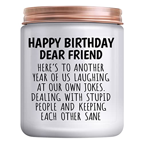 Happy Birthday Gifts for Women - Funny Gift for Best Friend Coworker Classmate Bestie Present Lavender Candle