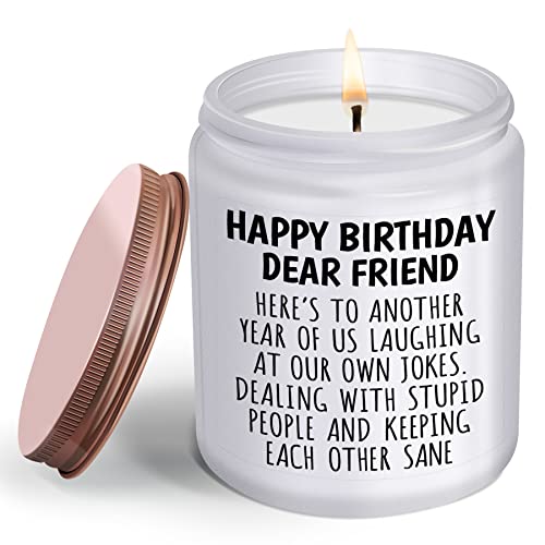 Happy Birthday Gifts for Women - Funny Gift for Best Friend Coworker Classmate Bestie Present Lavender Candle