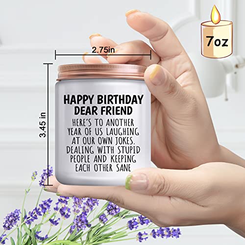 Happy Birthday Gifts for Women - Funny Gift for Best Friend Coworker Classmate Bestie Present Lavender Candle