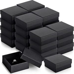 kenning 24 packs jewelry gift boxes necklace boxes cardboard earring ring boxes with velvet cushion for jewelry gifts display, 3.1 x 3.1 x 1.4 inch (cardboard)