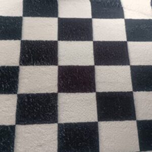 Classic Retro Black and White Checkered Rugs for Addition to Formula Room 48”x32”, Durable Soft Shag Carpets with Mackenzie Childs Look (48"x32")