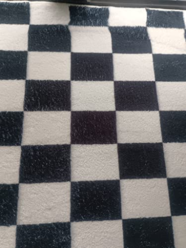 Classic Retro Black and White Checkered Rugs for Addition to Formula Room 48”x32”, Durable Soft Shag Carpets with Mackenzie Childs Look (48"x32")