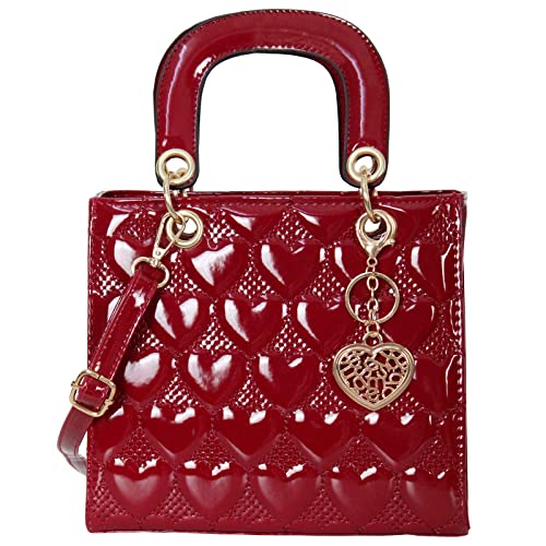 Qiayime Womens Purses and Handbags Fashion Ladies PU Leather Top Handle Shoulder Buckle Satchel Tote Crossbody clutch Bags (large wine red)