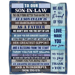 to son in law gift blanket birthday gift ideal for son-in-law throw from mother in law blankets soft warm 50″ x 60″