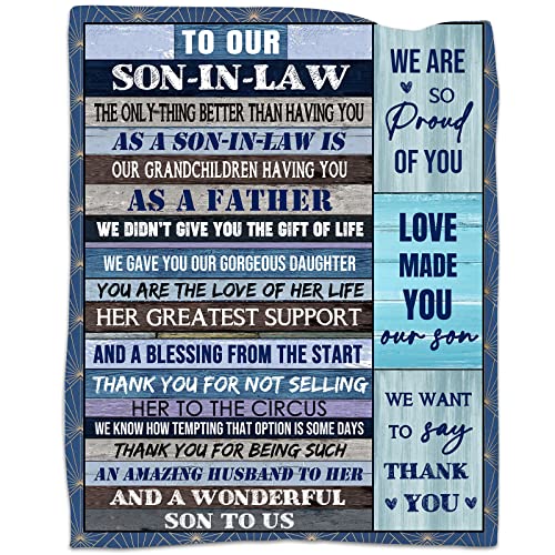 to Son in Law Gift Blanket Birthday Gift Ideal for Son-in-Law Throw from Mother in Law Blankets Soft Warm 50" X 60"