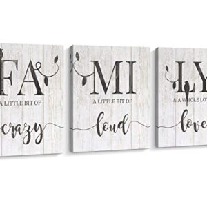 ARTINME Decorative Farmhouse Home Wall Decor Set of 3 - Rustic Family Signs Wall Art with Frames for Bedroom, Living Room, Home Wall Decor (12"x15",Set of 3)