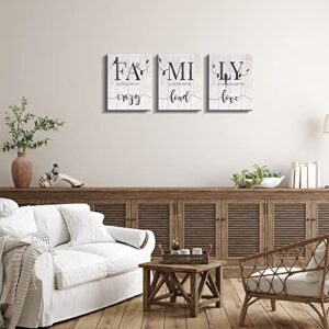 ARTINME Decorative Farmhouse Home Wall Decor Set of 3 - Rustic Family Signs Wall Art with Frames for Bedroom, Living Room, Home Wall Decor (12"x15",Set of 3)