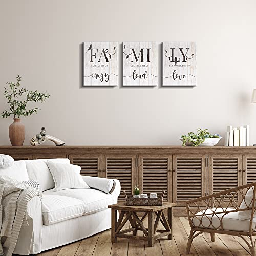 ARTINME Decorative Farmhouse Home Wall Decor Set of 3 - Rustic Family Signs Wall Art with Frames for Bedroom, Living Room, Home Wall Decor (12"x15",Set of 3)