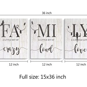 ARTINME Decorative Farmhouse Home Wall Decor Set of 3 - Rustic Family Signs Wall Art with Frames for Bedroom, Living Room, Home Wall Decor (12"x15",Set of 3)