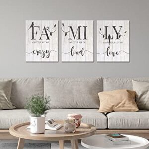 ARTINME Decorative Farmhouse Home Wall Decor Set of 3 - Rustic Family Signs Wall Art with Frames for Bedroom, Living Room, Home Wall Decor (12"x15",Set of 3)